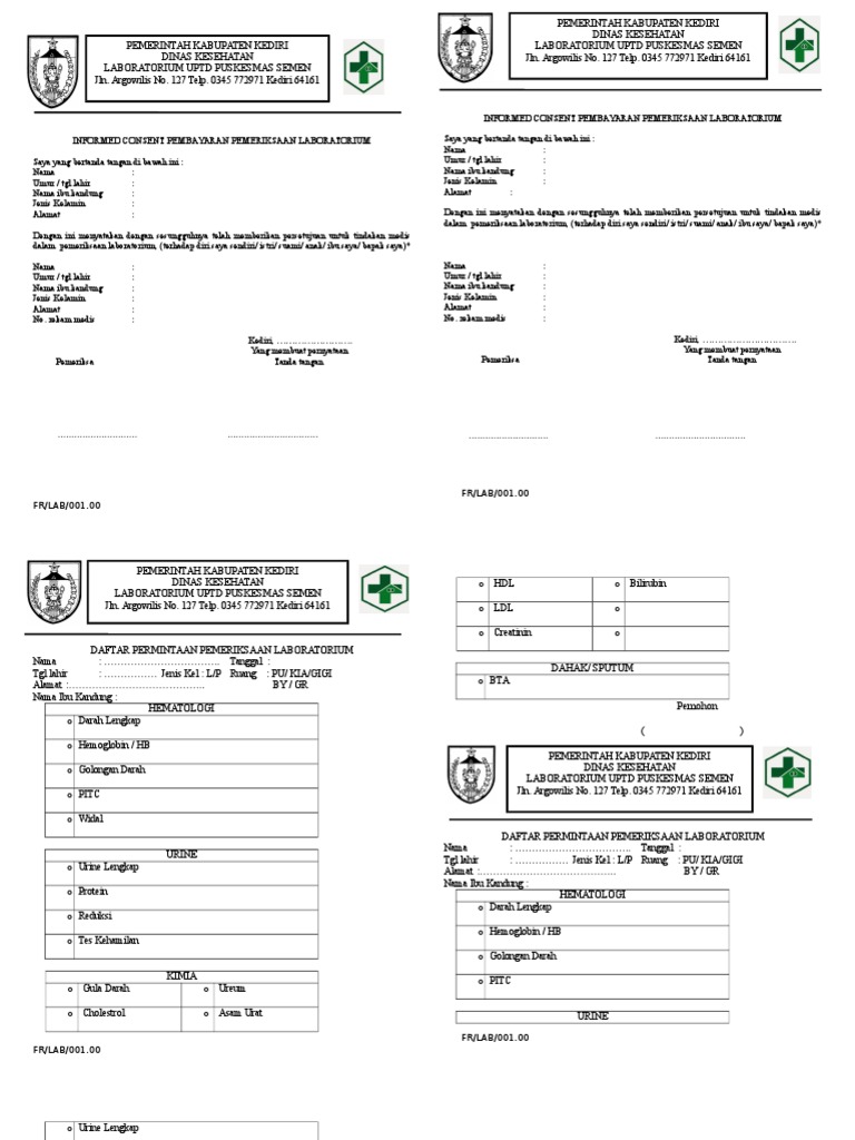 Idoc - Pub - Informed Consent Tindakan Pemriksaan Laboratorium | PDF