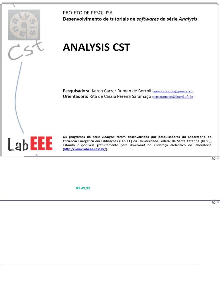 ANALYSIS CST. PROJETO DE PESQUISA Desenvolvimento de Tutoriais de Softwares Da Série Analysis ...