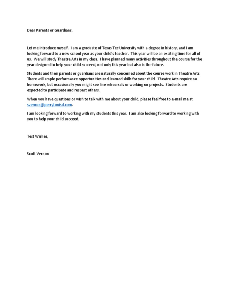 Dear Parents or Guardians 1 | PDF