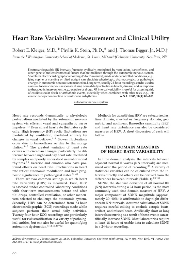 Heart Rate Variability Measurement and C | PDF | Heart Rate ...