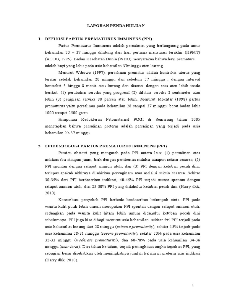 Partus Prematurus Imminens | PDF