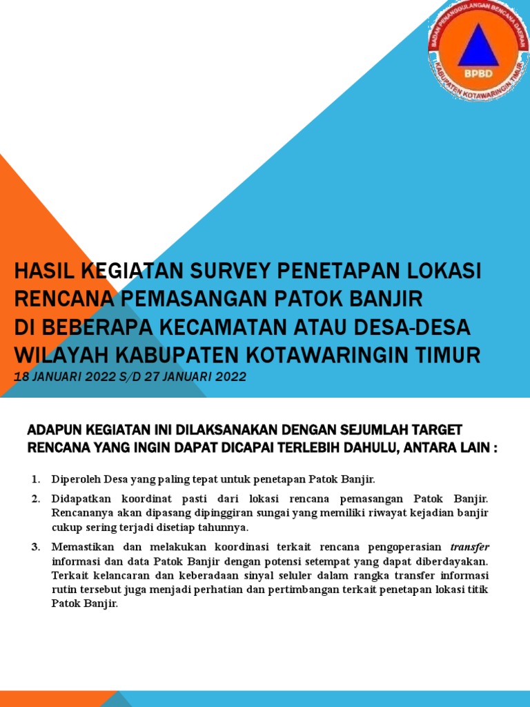 Survey Lokasi Patok Banjir Kotawaringin | PDF