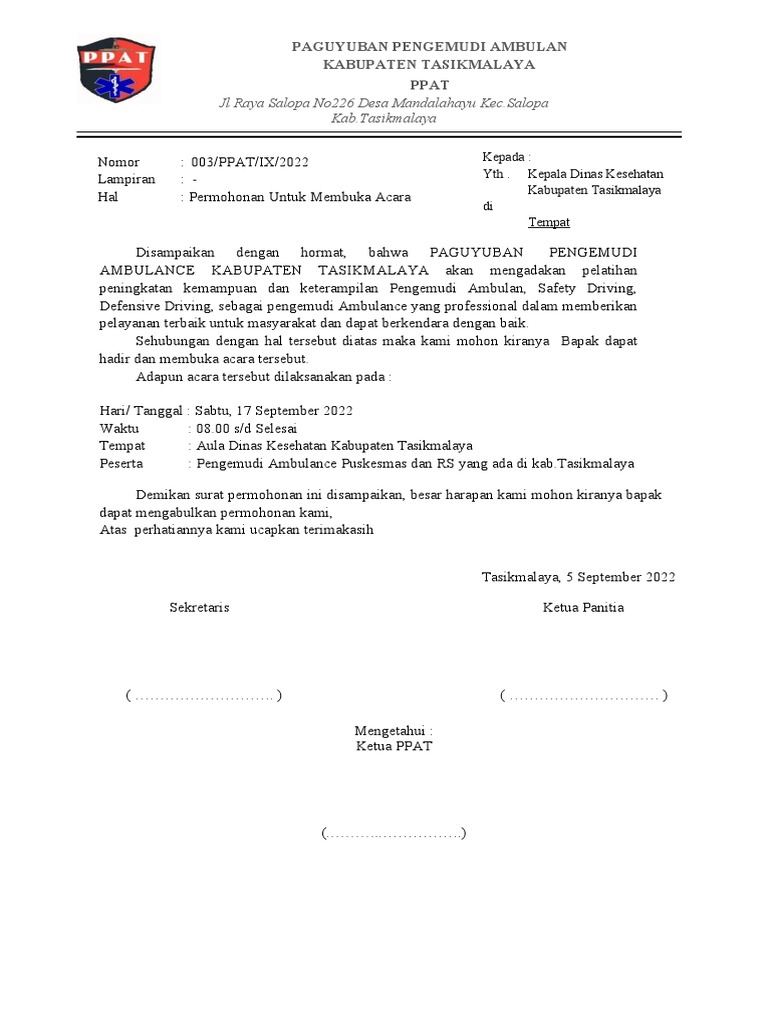 Permohonan Membuka Acara | PDF