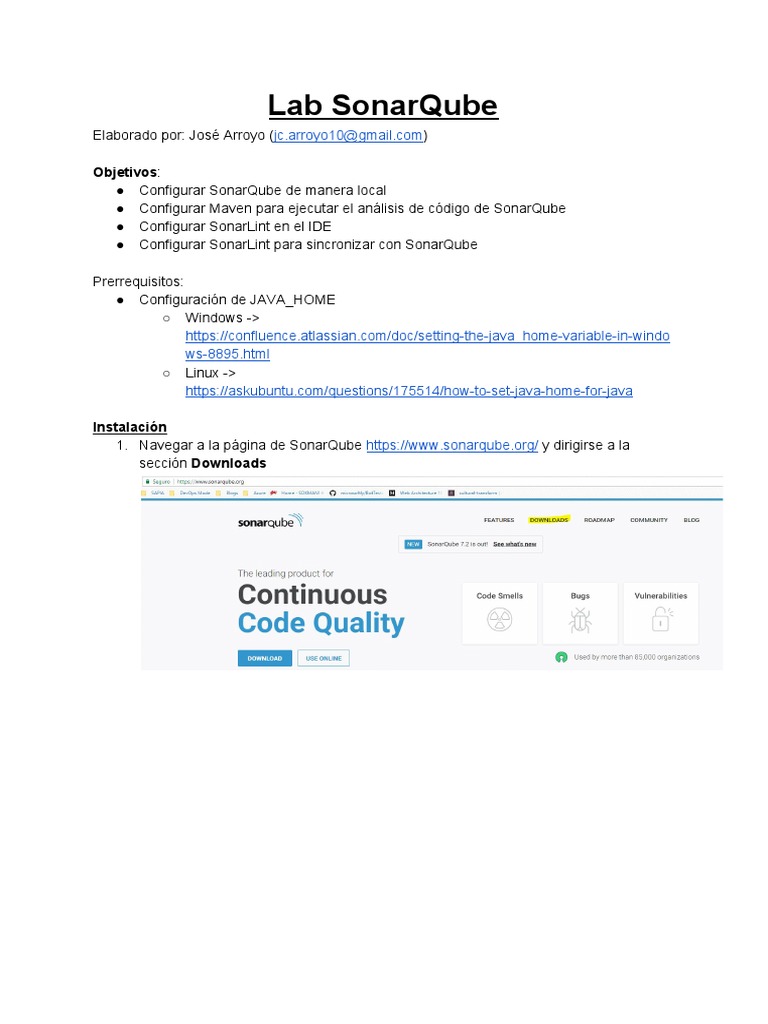 Lab SonarQube | PDF | Archivo de computadora | Microsoft Windows