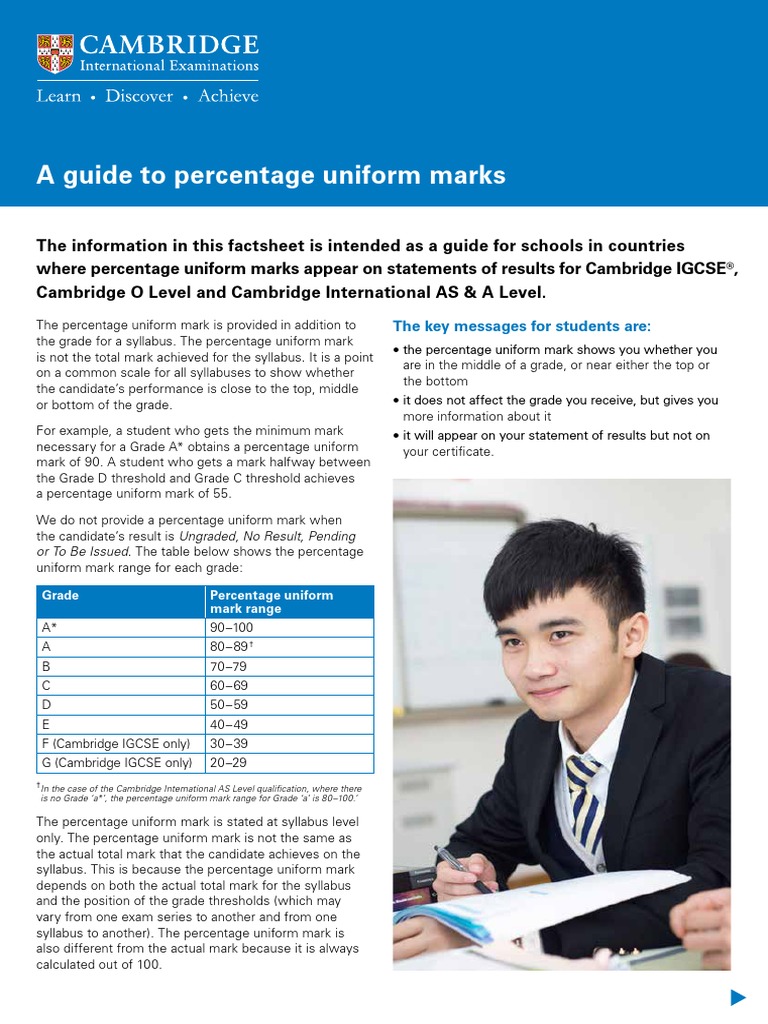 A Guide To Percentage Uniform Marks | PDF | Educational Stages ...