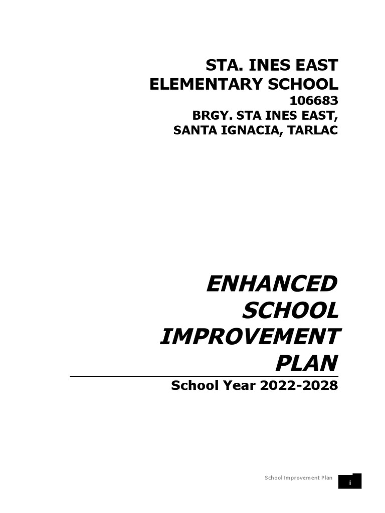 STA. Ines East SIP 2022 2023 UPDATED For Governance | PDF | Reading ...