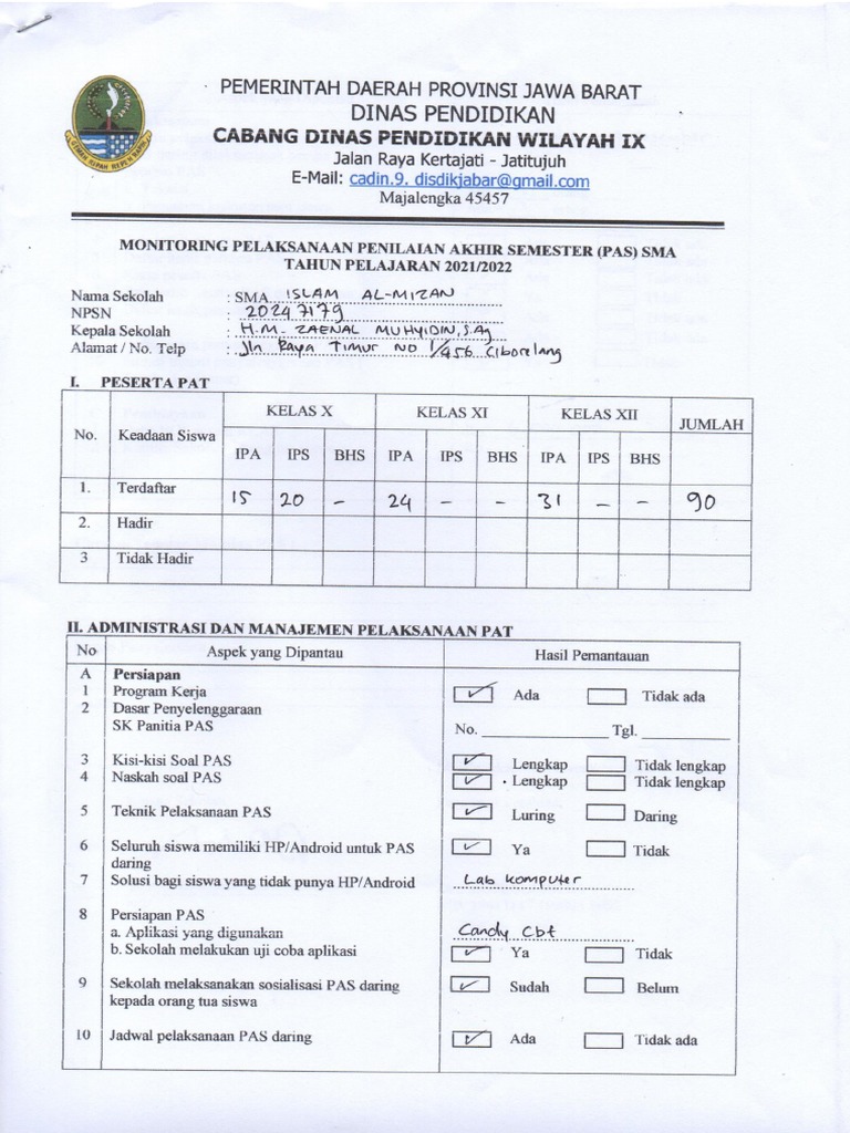 Instrumen Monev Pas | PDF