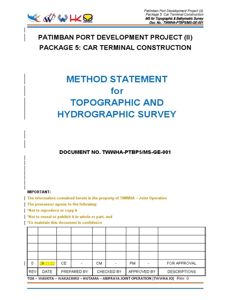 Patimban Car Terminal Survey Method Statement | PDF | Surveying ...