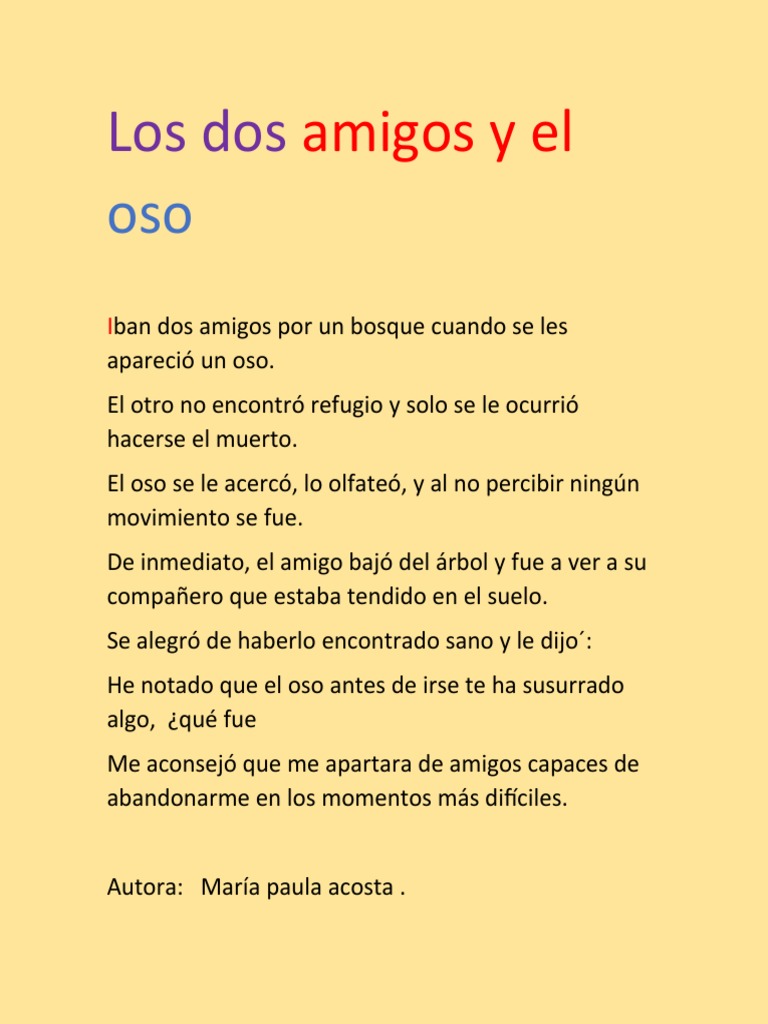 Los Dos Amigos y El Oso | PDF