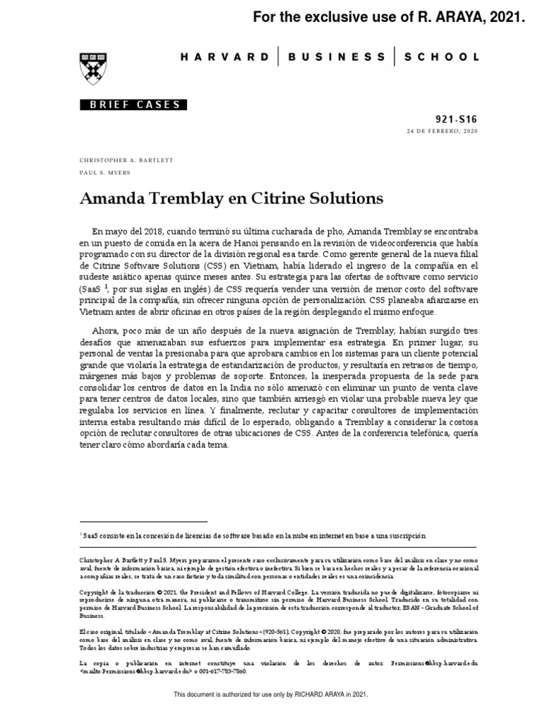 Amanda Tremblay | PDF | Software | Software como servicio