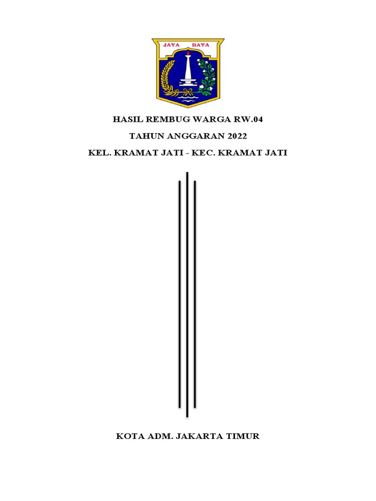 Hasil Rembuk Warga RW 04 Kramat Jati | PDF