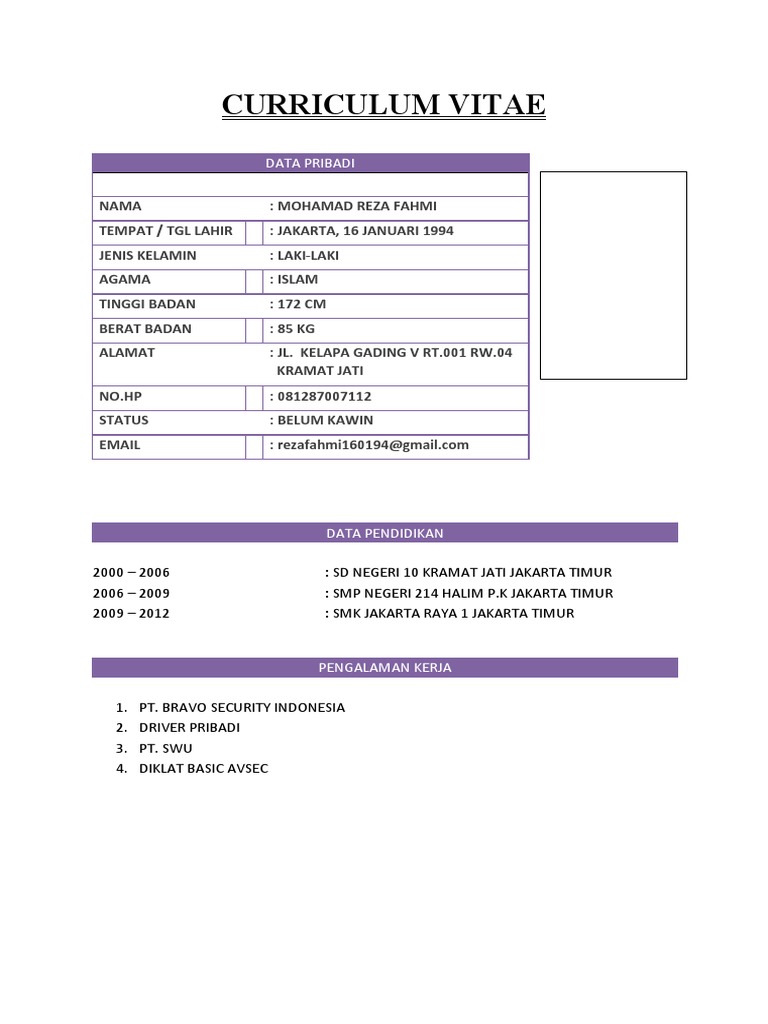 CURRICULUM VITAE Eza | PDF