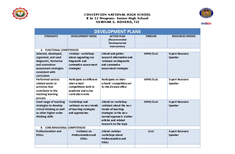 Development Plans | PDF | Curriculum | Cognition