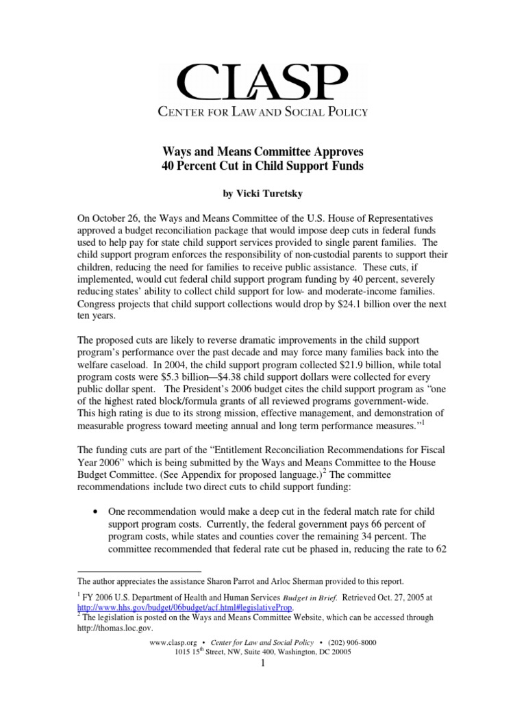 Child Support Federal Kickbacks | PDF | Child Support | Congressional ...