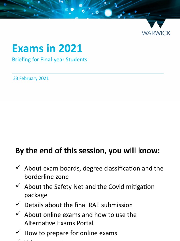 Exams Briefing For Final Year Students Spring 2021 | PDF | Test ...