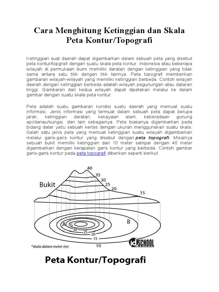Cara Menghitung Ketinggian Dan Skala Peta Kontur | PDF Cara Menghitung Ketinggian Dan Skala Peta Kontur | PDF