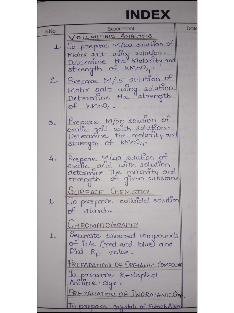 Chemistry Practical File Class 12th | PDF Chemistry Practical File Class 12th | PDF