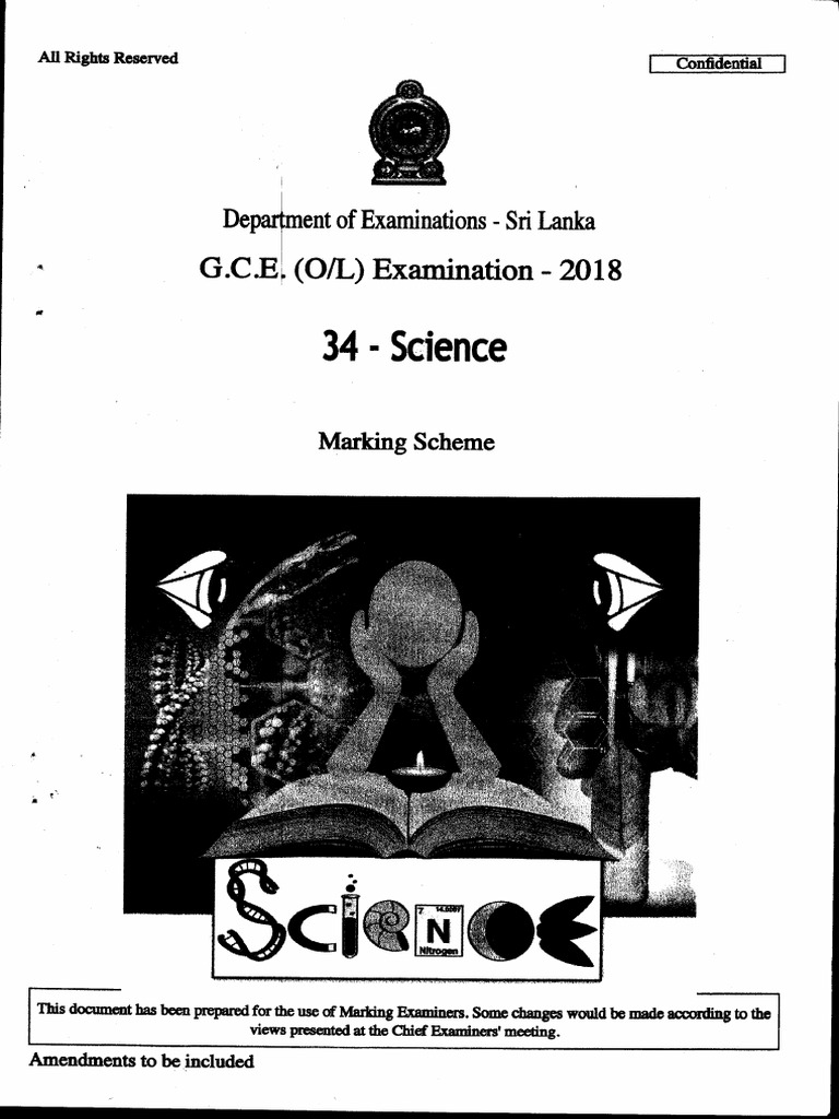 2018 OL Science Marking Scheme English Medium | PDF