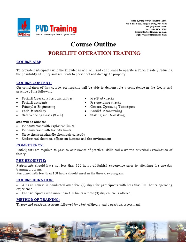 Forklift Operation Training Course | PDF