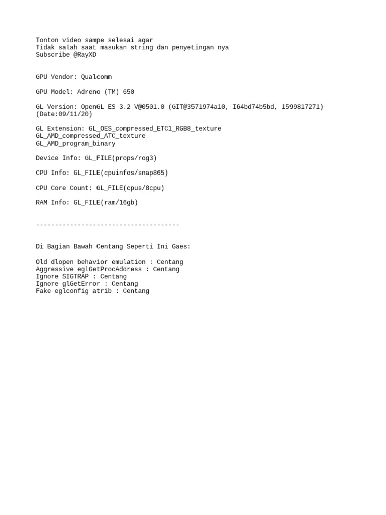 GL Extension Rog 3 Fake Ram 16gb Reall Smooth | PDF