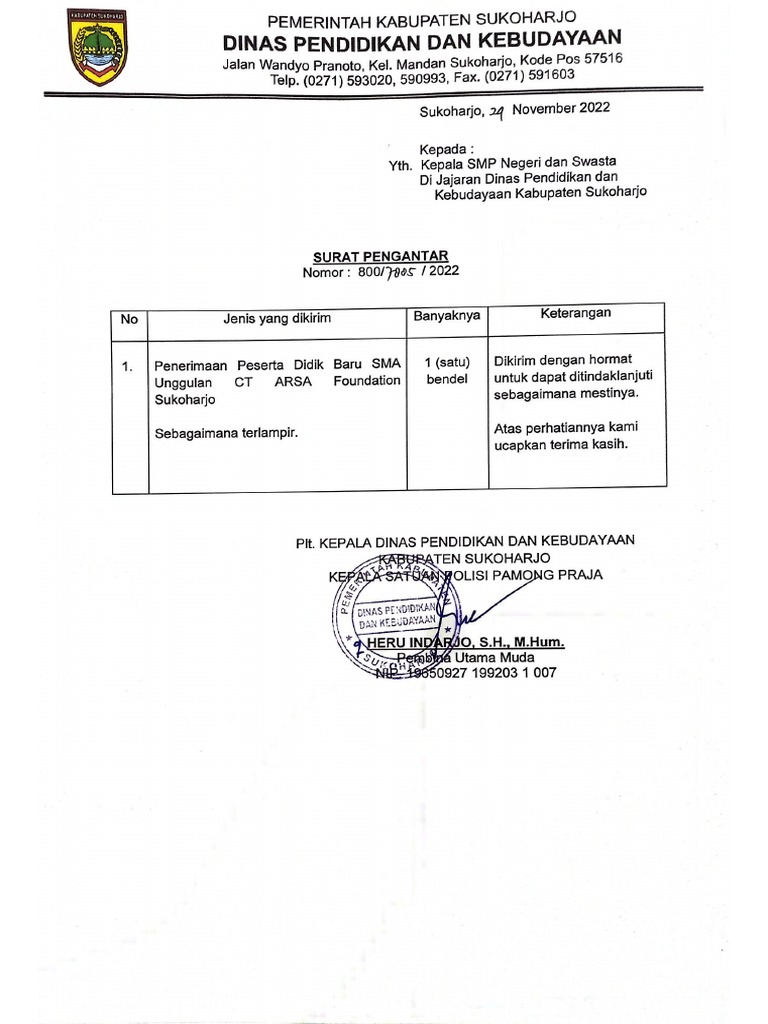 PPDB SMA U CT ARSA Foundation Sukoharjo | PDF