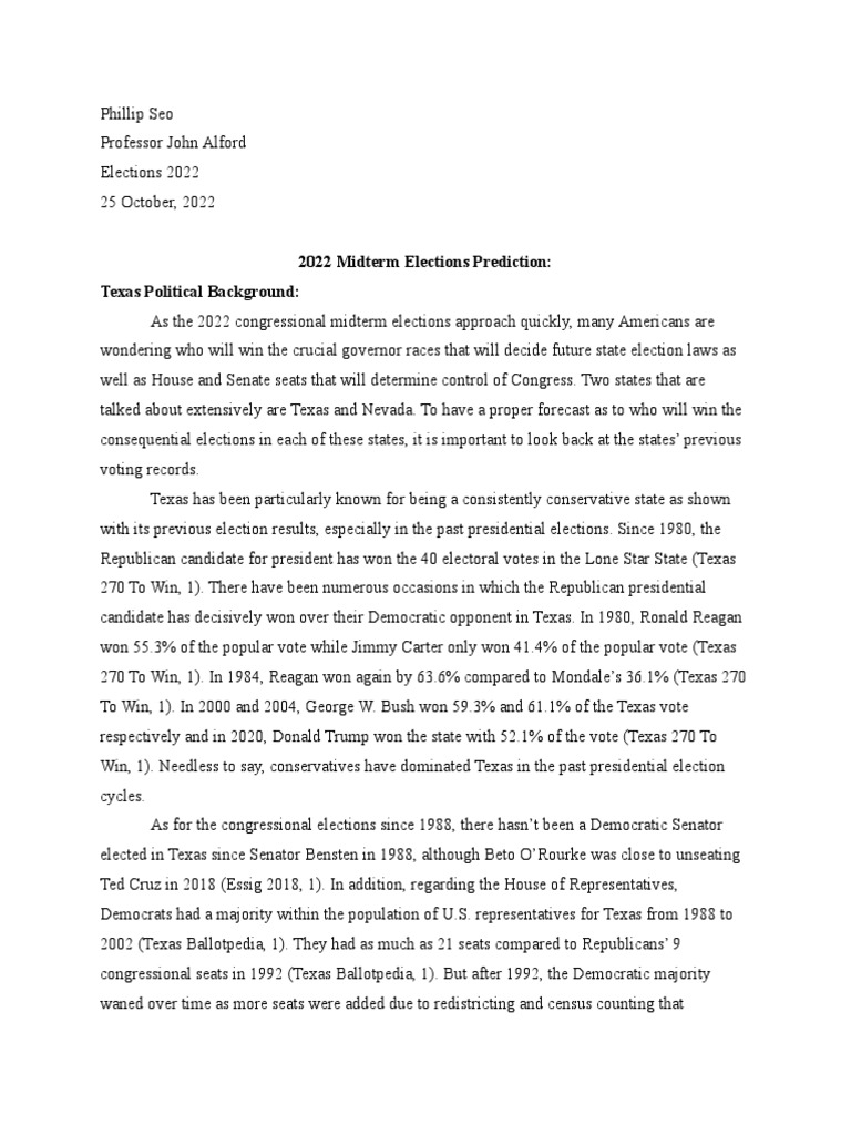 Midterms 2022 Essay | PDF | American Government | Democratic Party ...