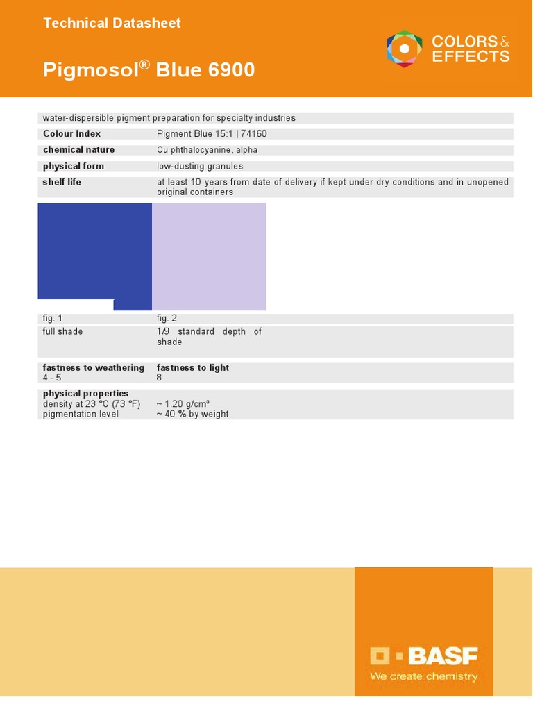 TDS-Pigmosol Blue 6900 | PDF | Pigment | Information