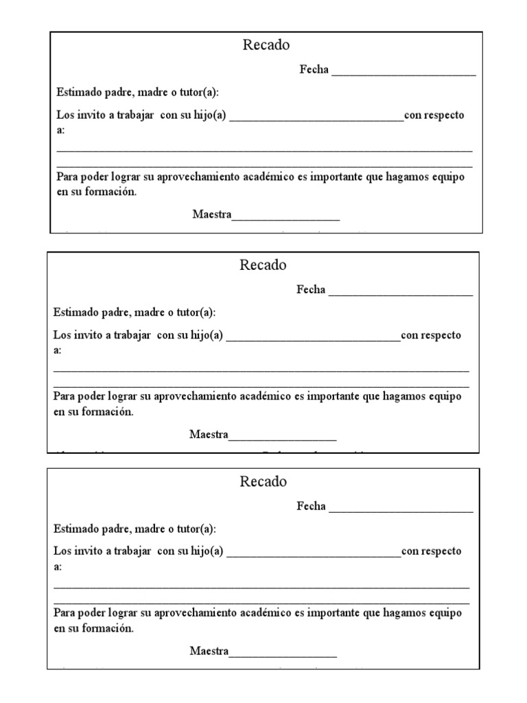 Formato para Recados | PDF