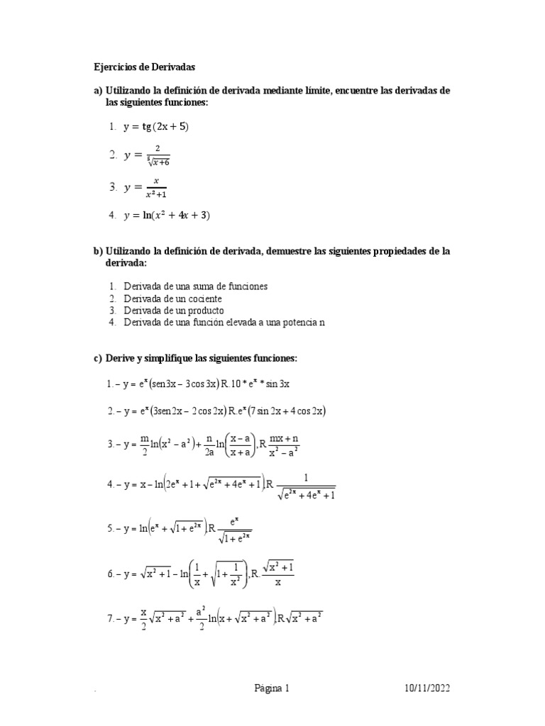 Deber No. 2 - Derivadas | PDF | Ajedrez