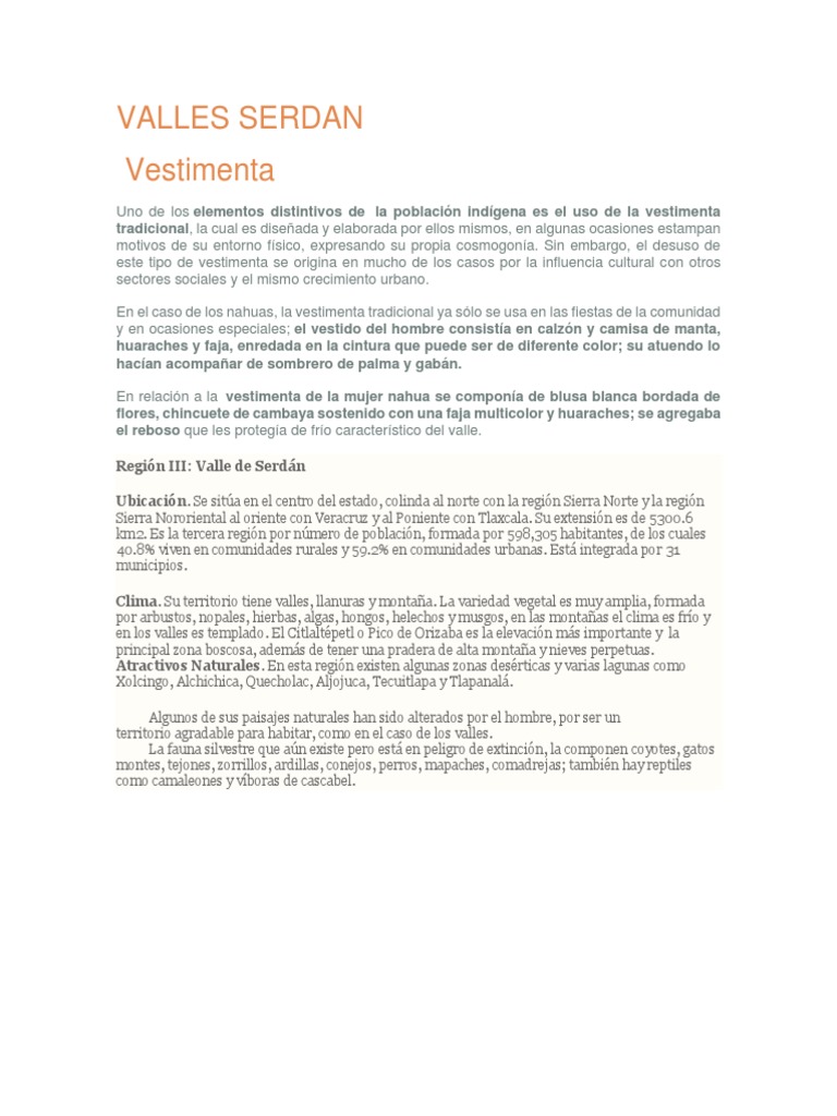 Valles Serdan | PDF | Ropa
