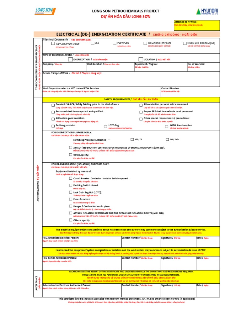 Electrical Certificate Rev 20200701 | PDF