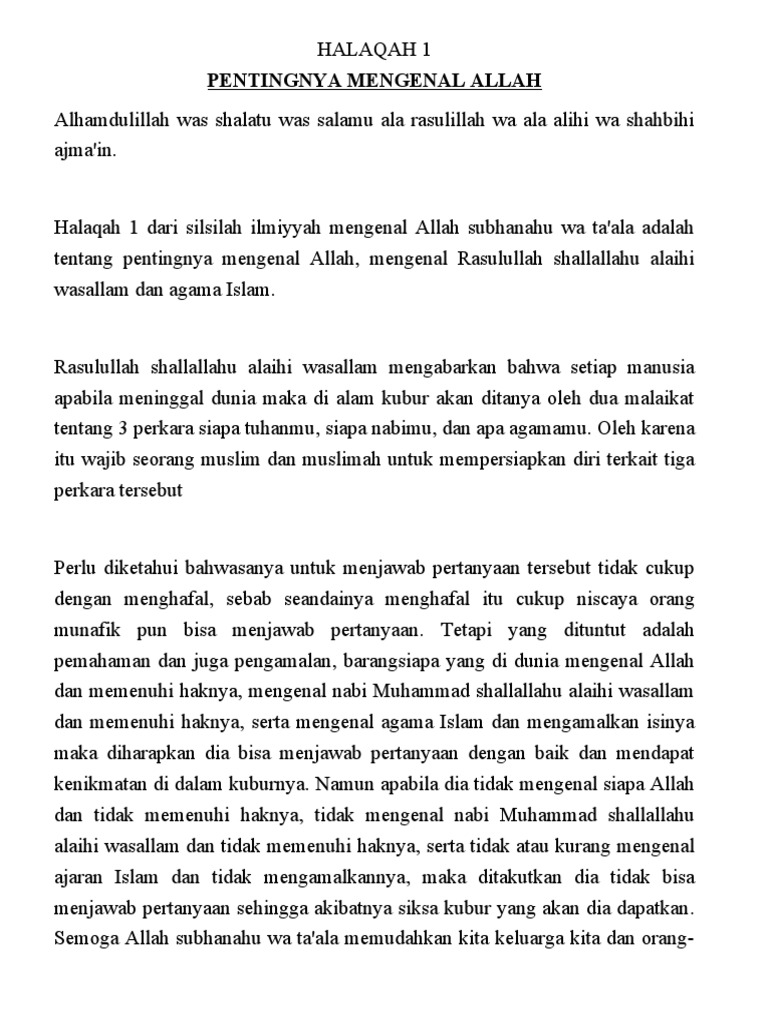 HSI 2 Mengenal Allah | PDF