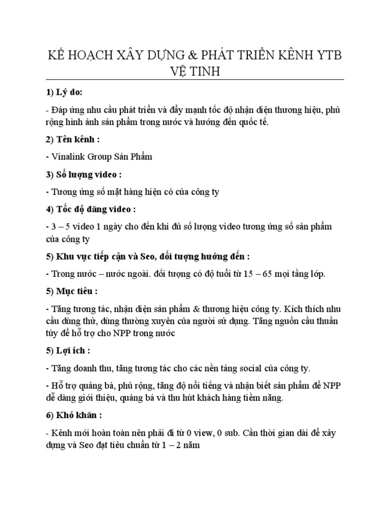 Kế hoạch YTB vệ tinh | PDF