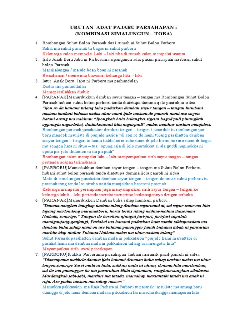 ADAT PAJABU PARSAHA (AN Korem | PDF | Seni & Disiplin Bahasa