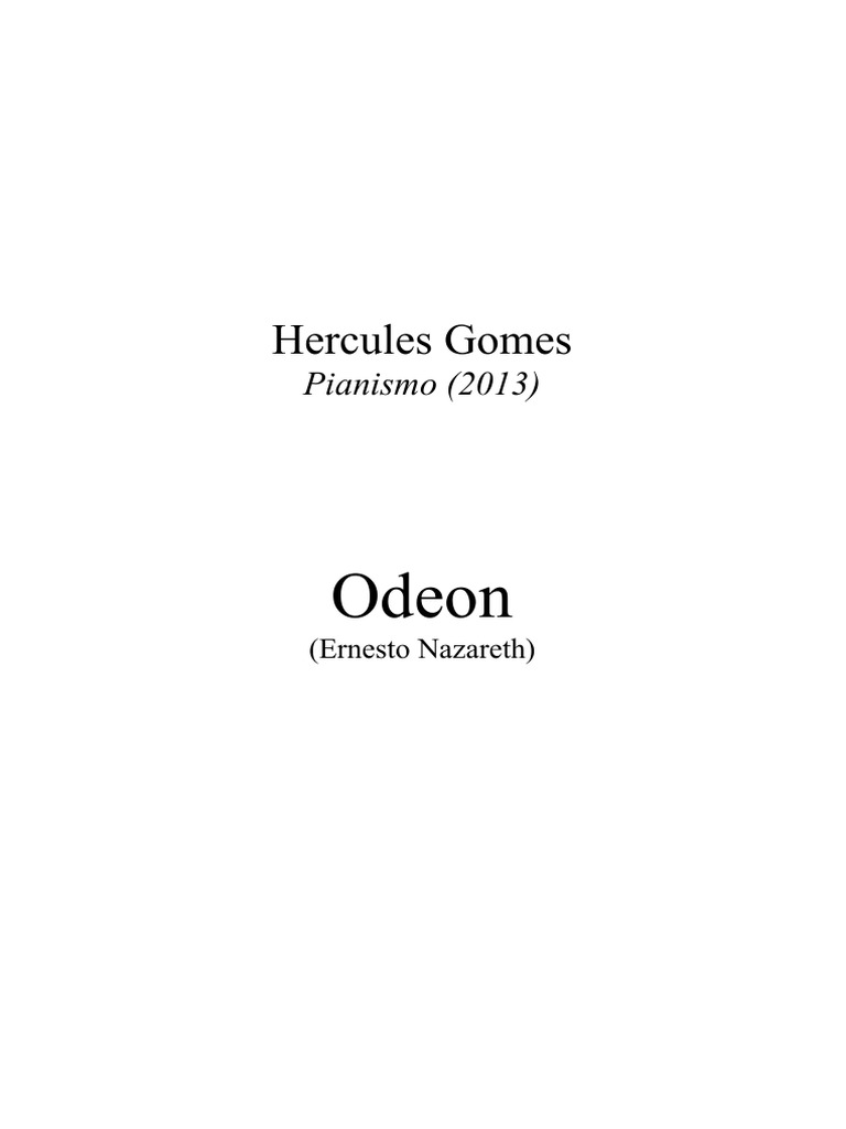 Odeon Ernesto Nazareth Por Hercules Gomes | PDF