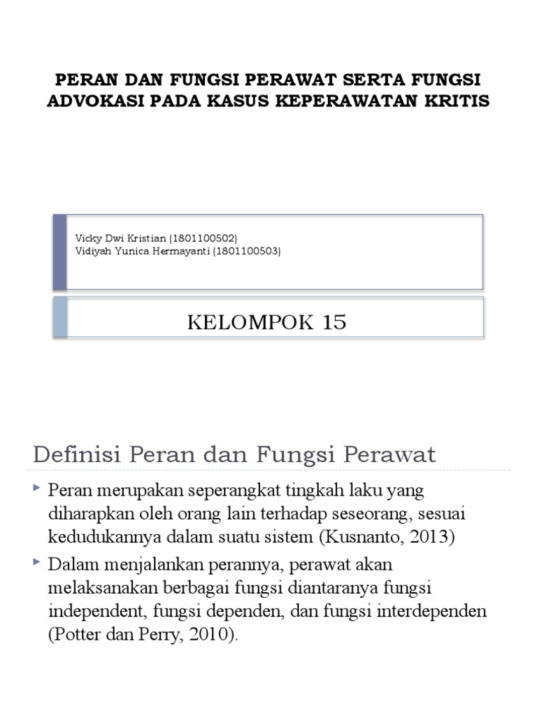 Peran Dan Fungsi Advokasi Kep Kritis | PDF Peran Dan Fungsi Advokasi Kep Kritis | PDF