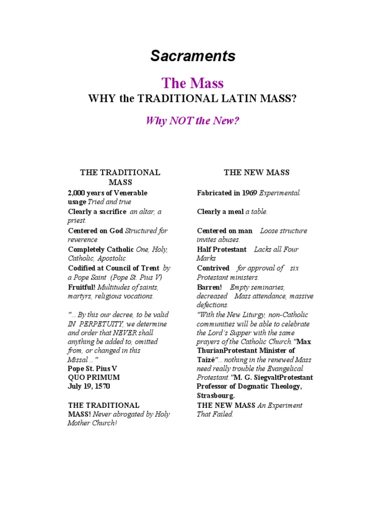 The Mass THE TLM WHY NOT NOM | PDF | Mass (Liturgy) | Catholic Church