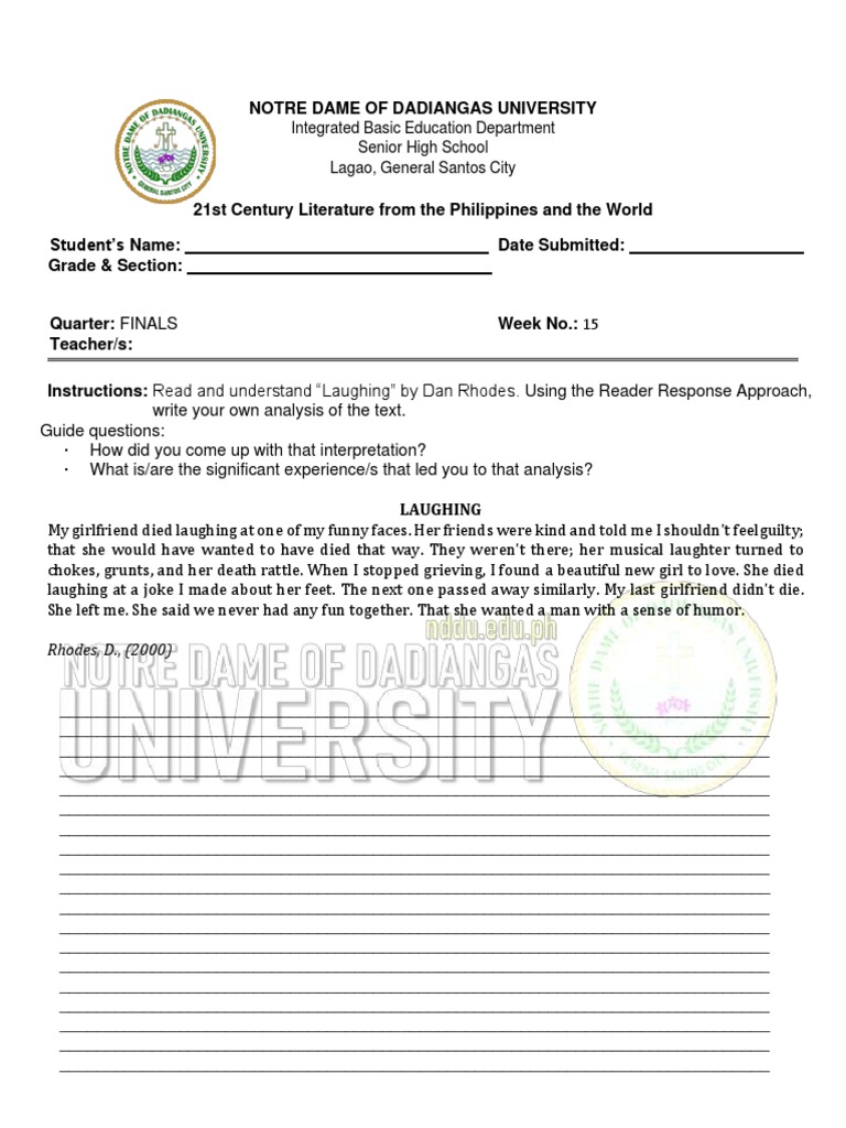 CLPW - Meaning Making (Finals) | PDF | Laughter