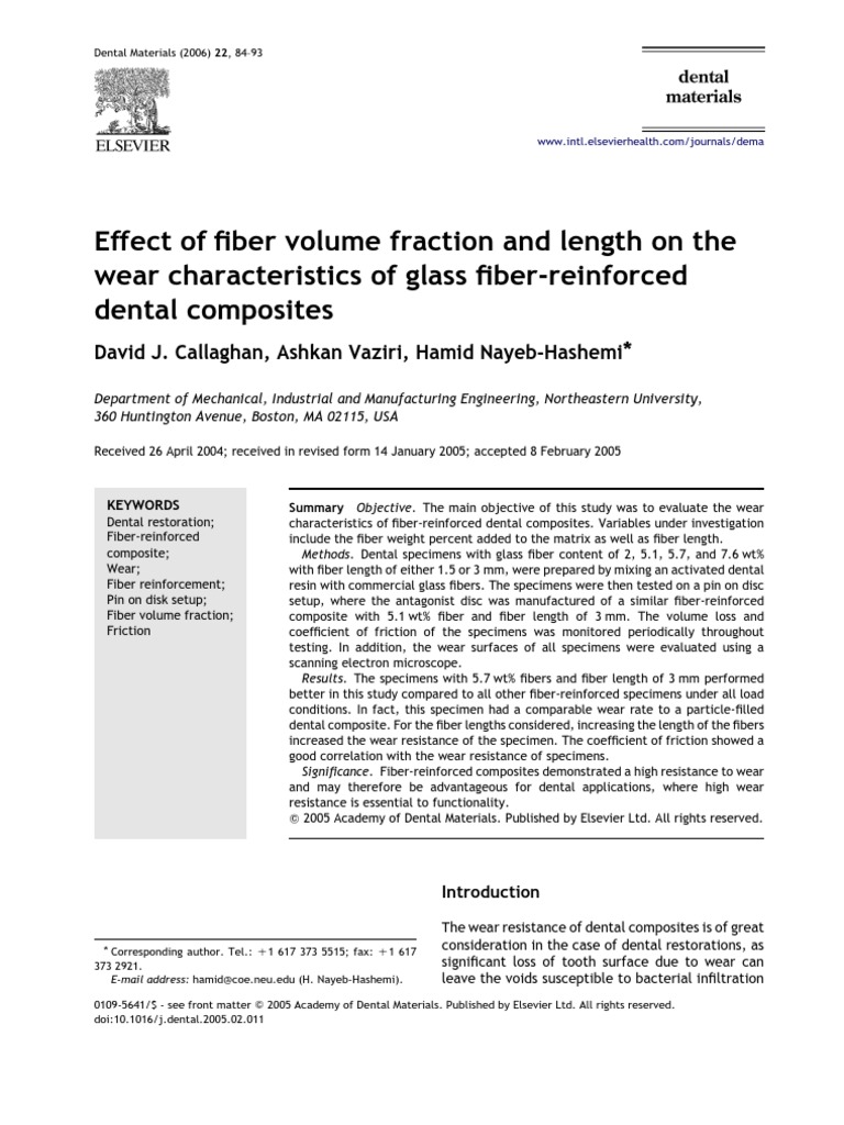 Effect of Fiber Volume Fraction and Length On The | PDF | Composite ...