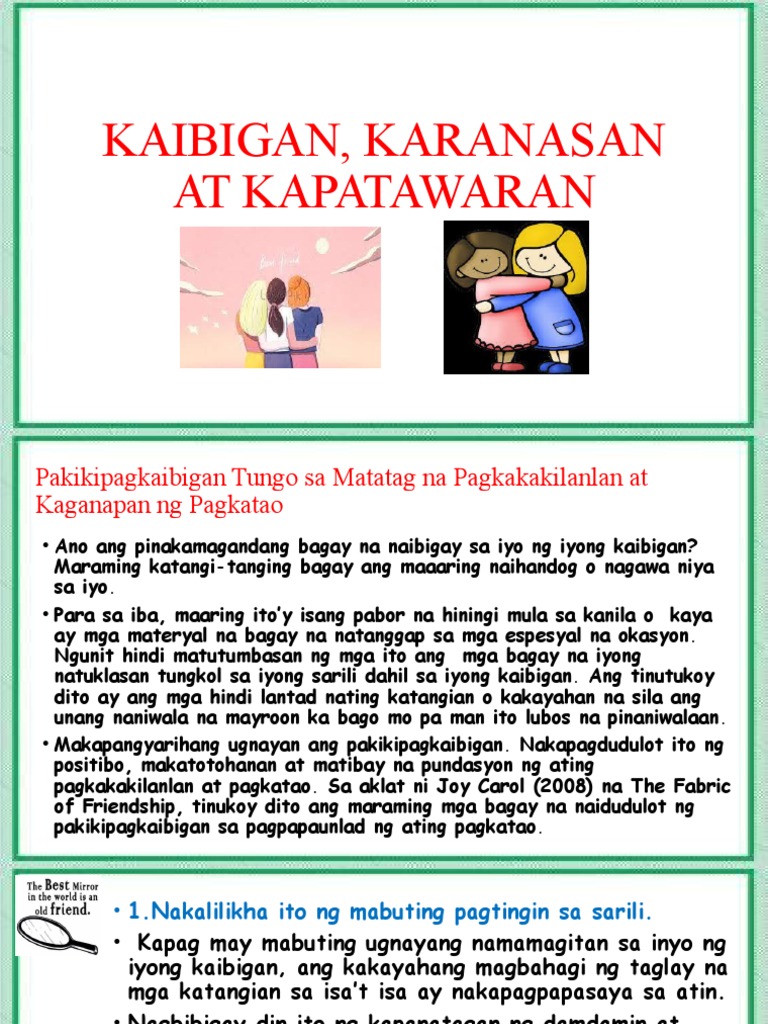 Q2 Kaibigan, Karanasan at Kapatawaran | PDF
