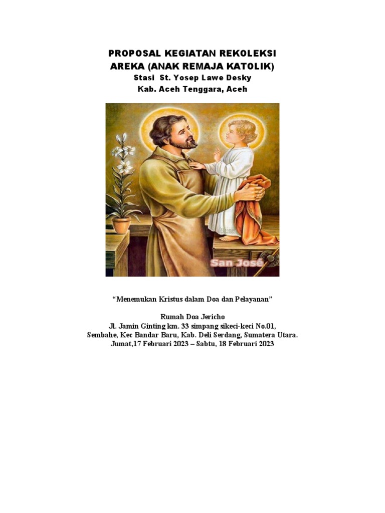 01 PROPOSAL KEGIATAN REKOLEKSI Areka | PDF
