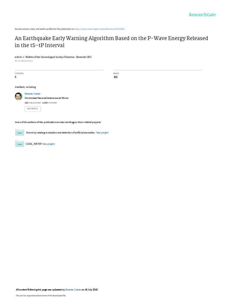 (Ts TP) AlgoritmoOficial | PDF | Earthquakes | Seismology