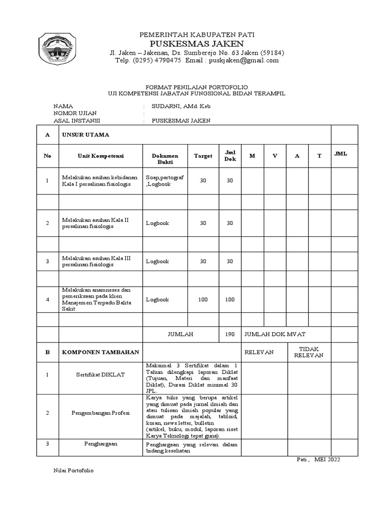 Borang Bidan Terampil Baru | PDF