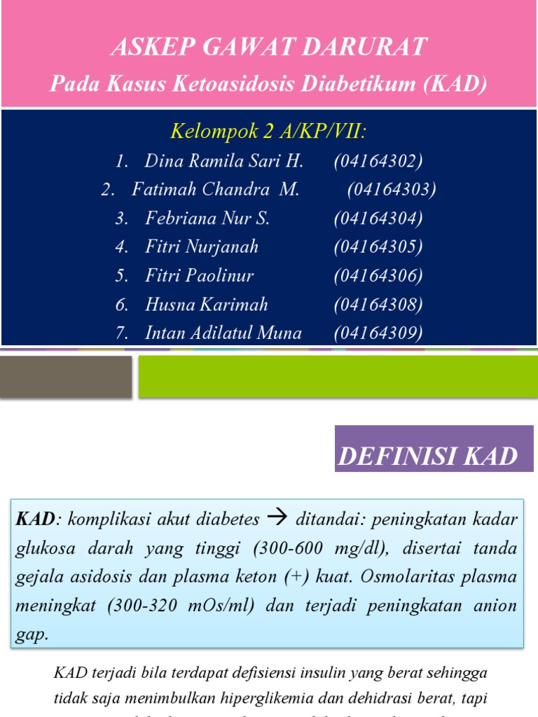 Pada Kasus Ketoasidosis Diabetikum (KAD) : Askep Gawat Darurat | PDF