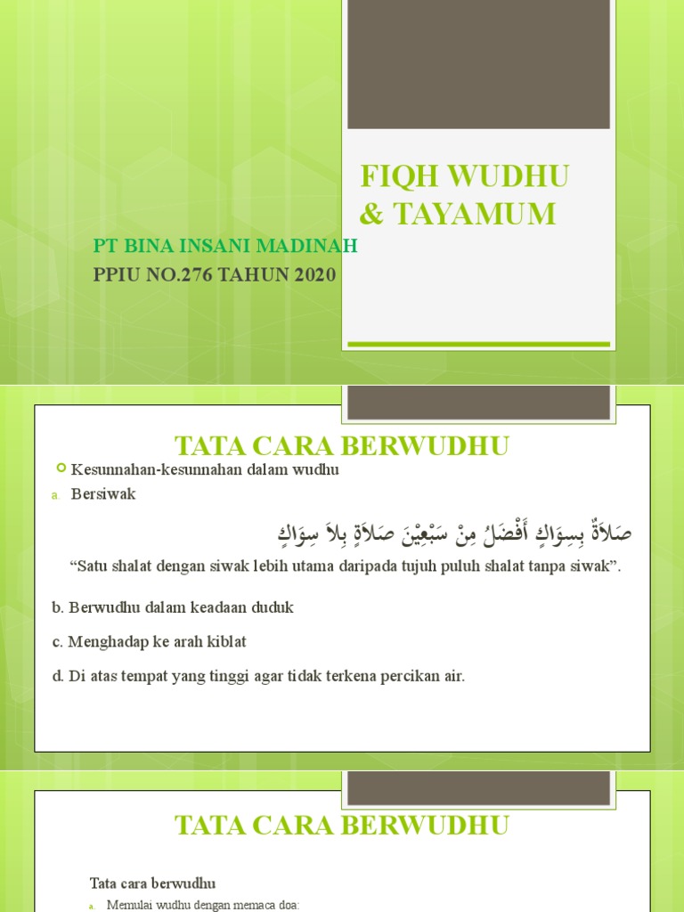 Fiqh Wudhu & Tayamum 2 | PDF