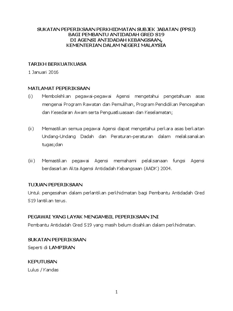 Sukatan PPSJ S19-1 | PDF