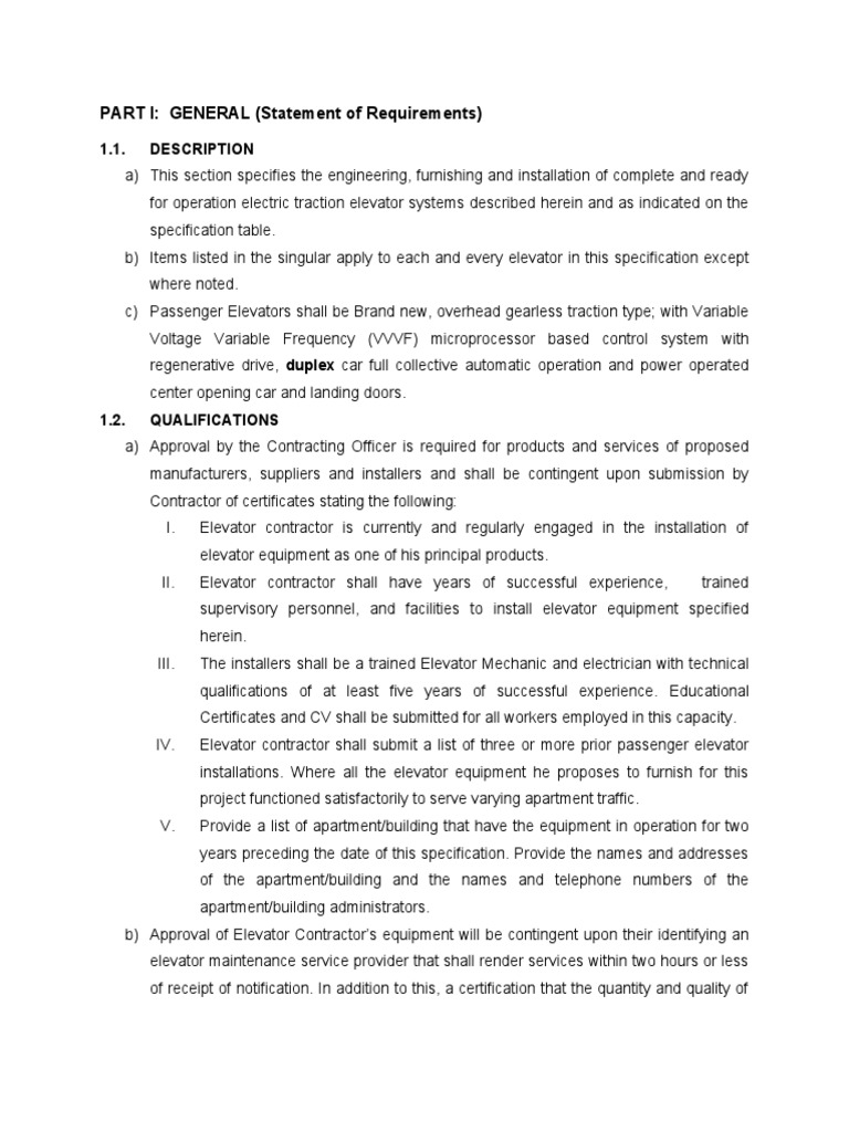 PPDS | PDF | Elevator | Specification (Technical Standard)