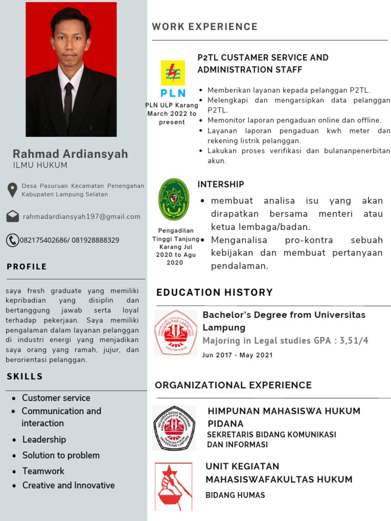Profil Profesional Rahmad Ardiansyah | PDF
