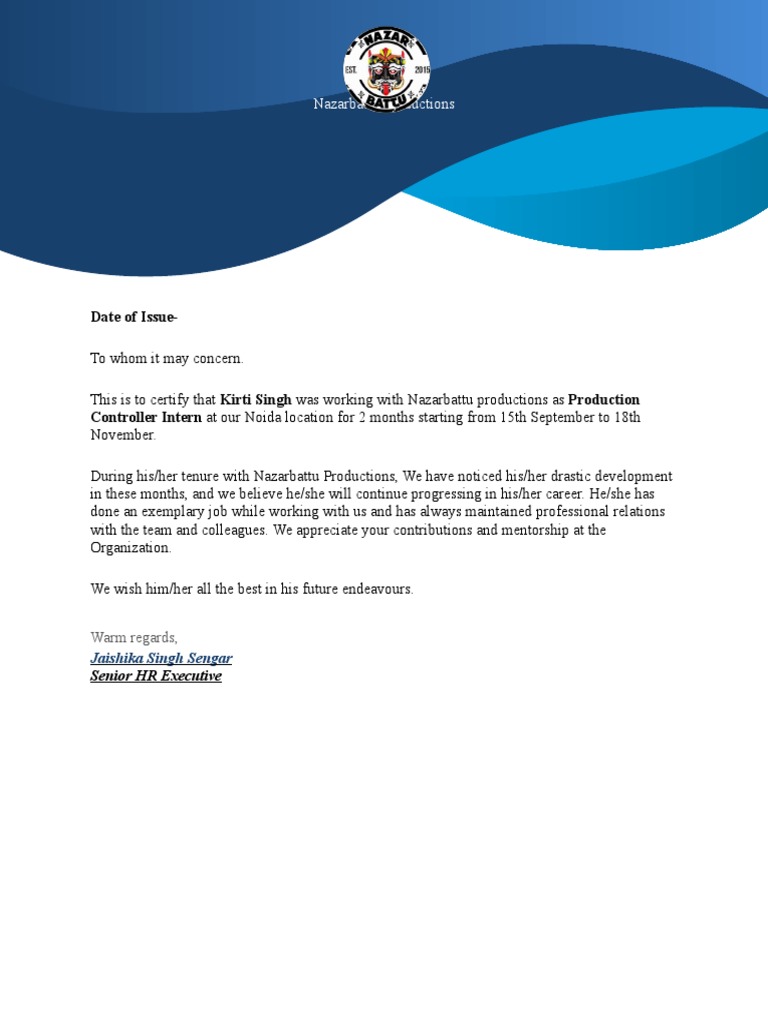 Relieving Letter | PDF