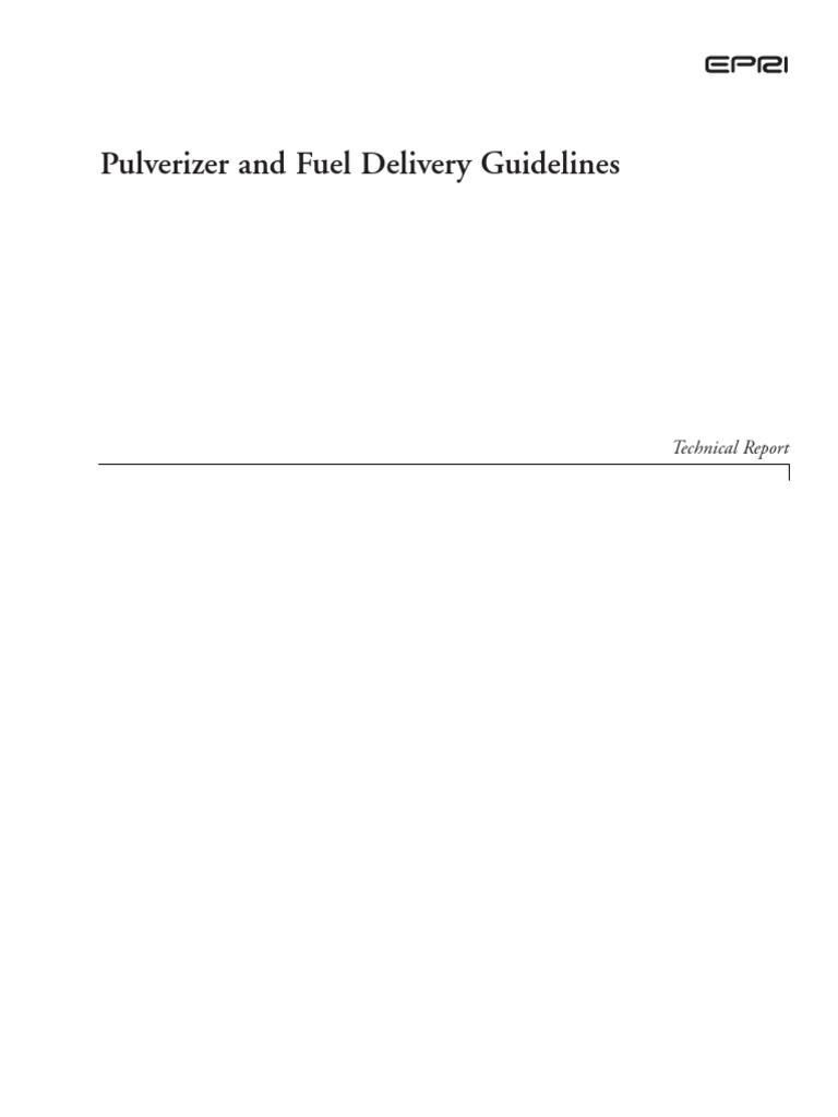 Pulverizer and Fuel Delivery Guidelines | PDF | N Ox | Combustion
